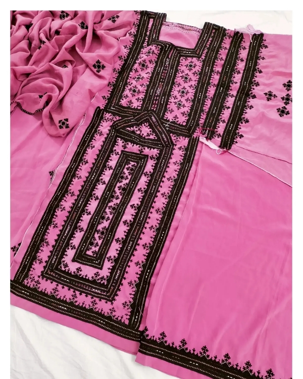 Pith O Tik Pink Balochi Pashk - Balochi Traditional Dresses